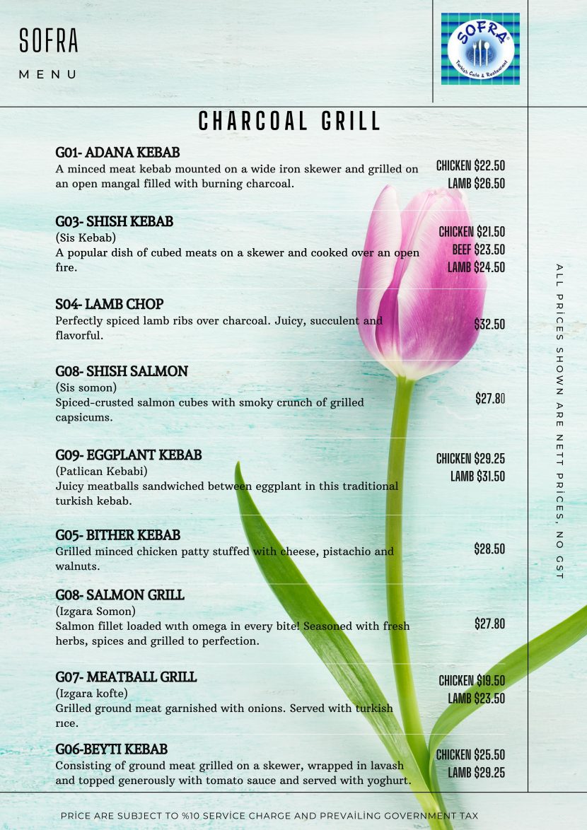 ALL MENU – Sofra Turkish Cafe & Restaurant