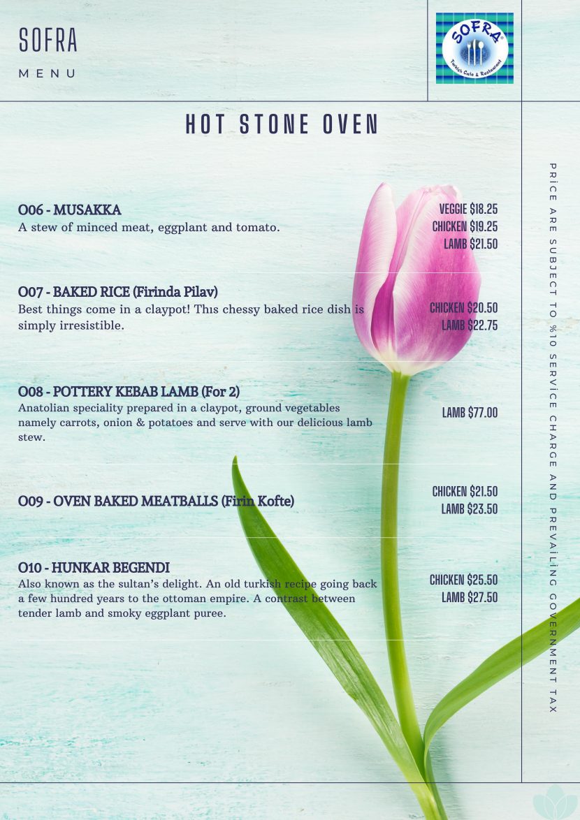 ALL MENU – Sofra Turkish Cafe & Restaurant