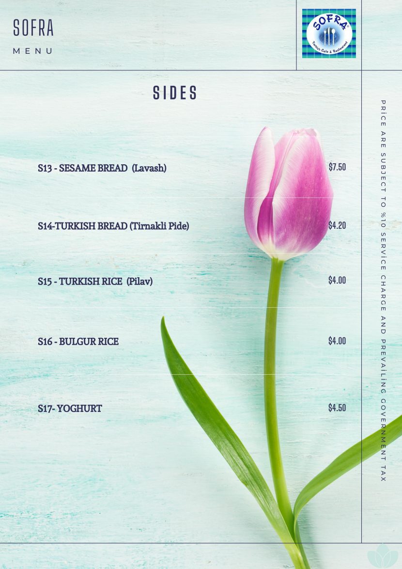 ALL MENU – Sofra Turkish Cafe & Restaurant
